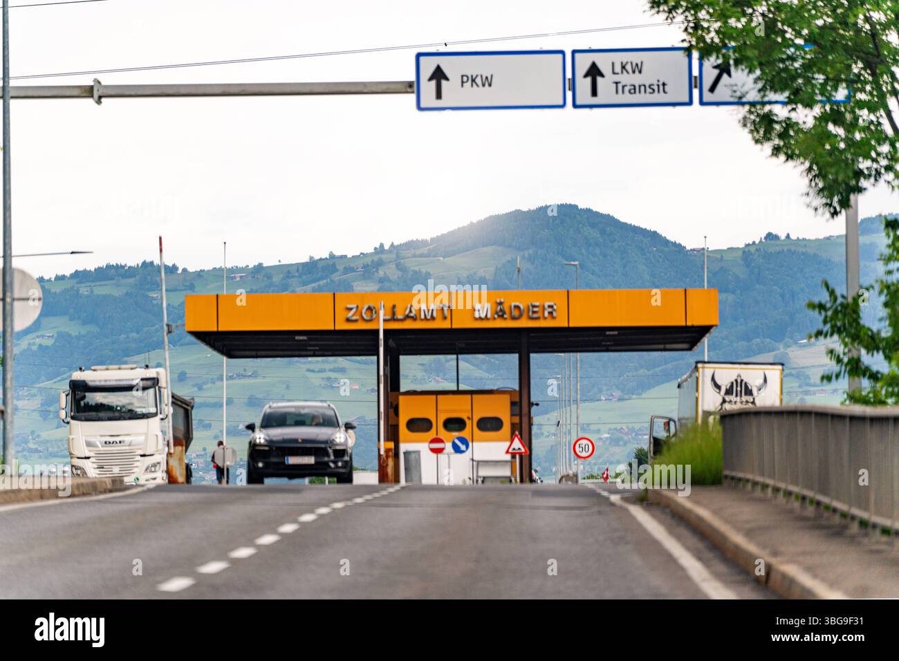 Mäder, Vorarlberg, Austria - June 4, 2025: The Mäder border crossing ...