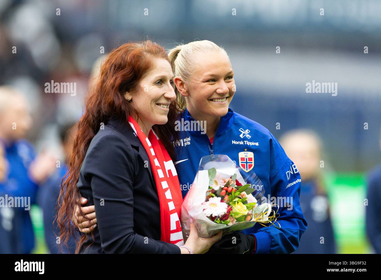Trondheim, Norway, May 30th 2025: Frida Maanum (18 Norway) receiving ...