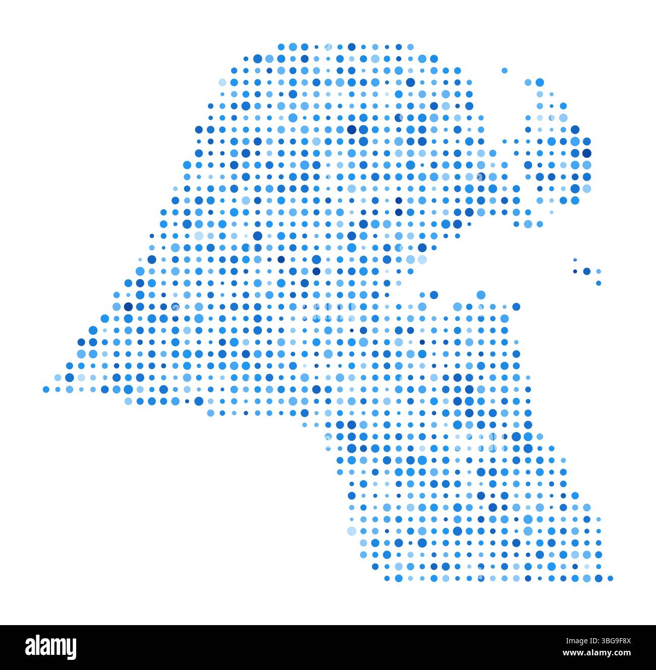 Kuwait Dot Map. Country Digital Style Shape. Kuwait vector image ...