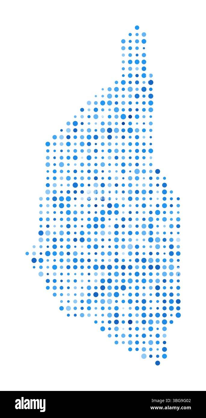 Penang Island Dot Map. Digital Style Boundary Shape. Penang Island ...