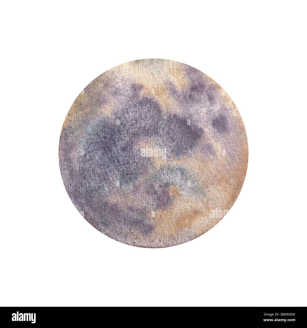 Watercolor moon. Beige and blue grey celestial clipart. Hand drawn ...