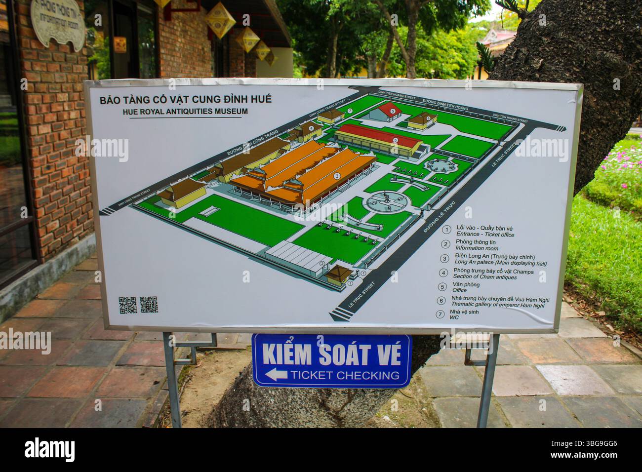 Vietnam, Hue. Hue Museum of Royal Antiquities. The map of the museum ...