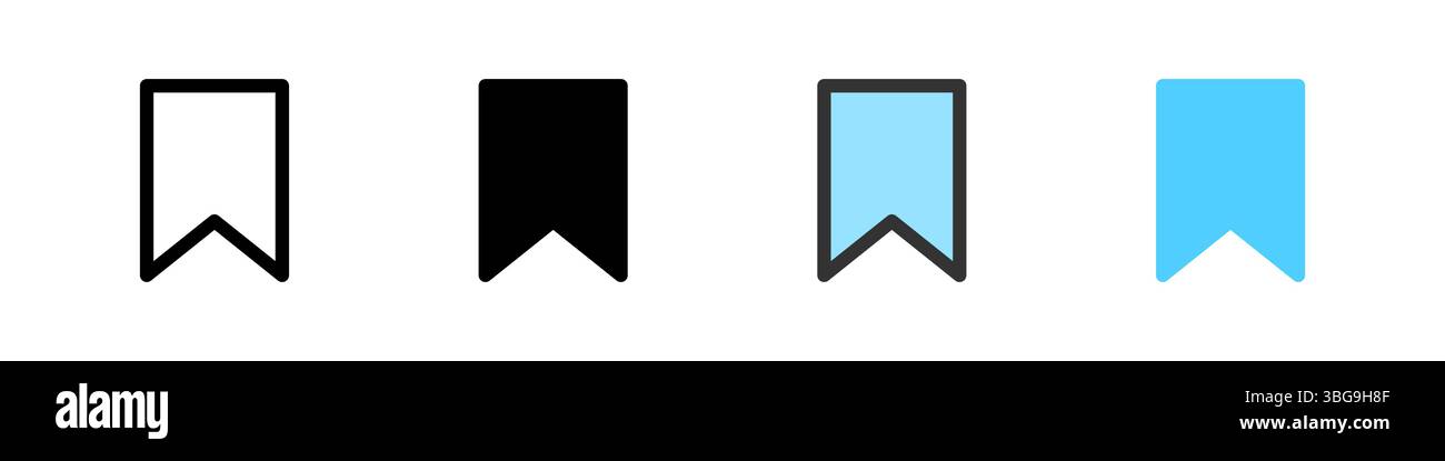 Icon set for bookmark. Perfect for apps, browsers, or reading tools ...