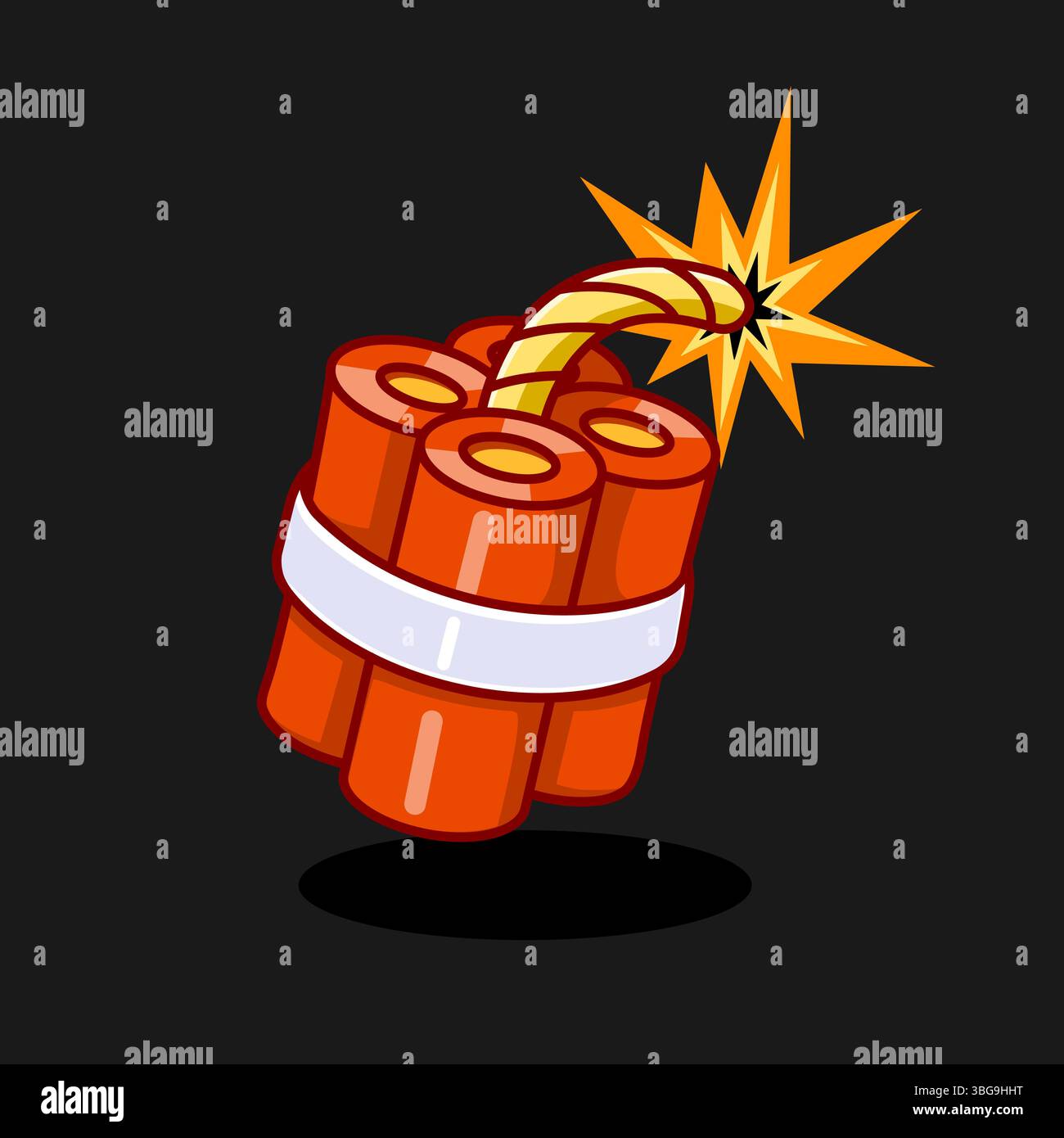 Cartoon Dynamite Stick with Burning Fuse Vector Illustration Cartoon ...