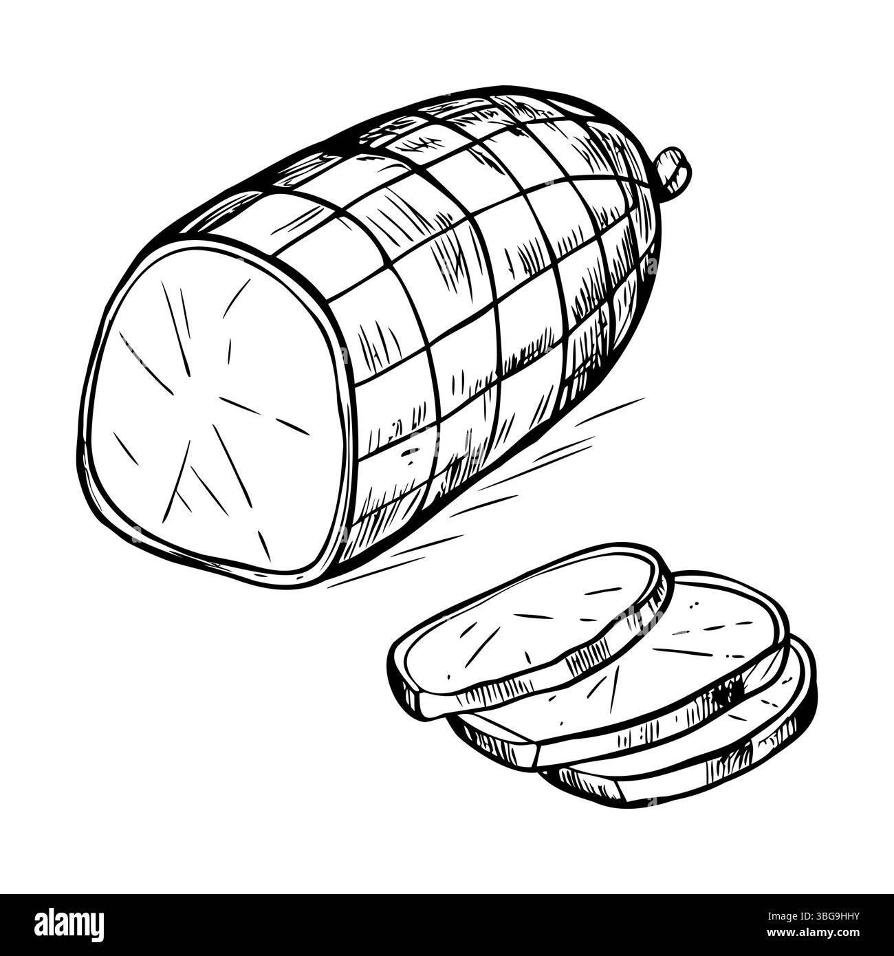 Sliced smoked ham on Stock Vector Images - Alamy