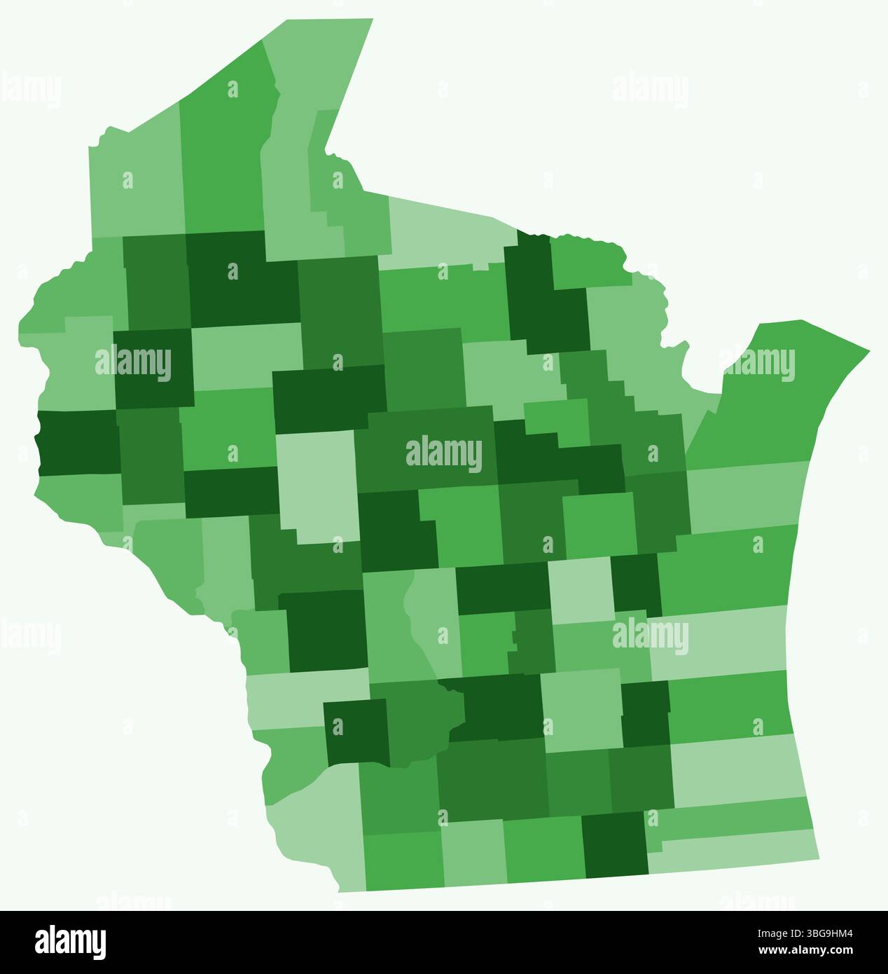 Map of Wisconsin with counties. A simple state border map with county ...