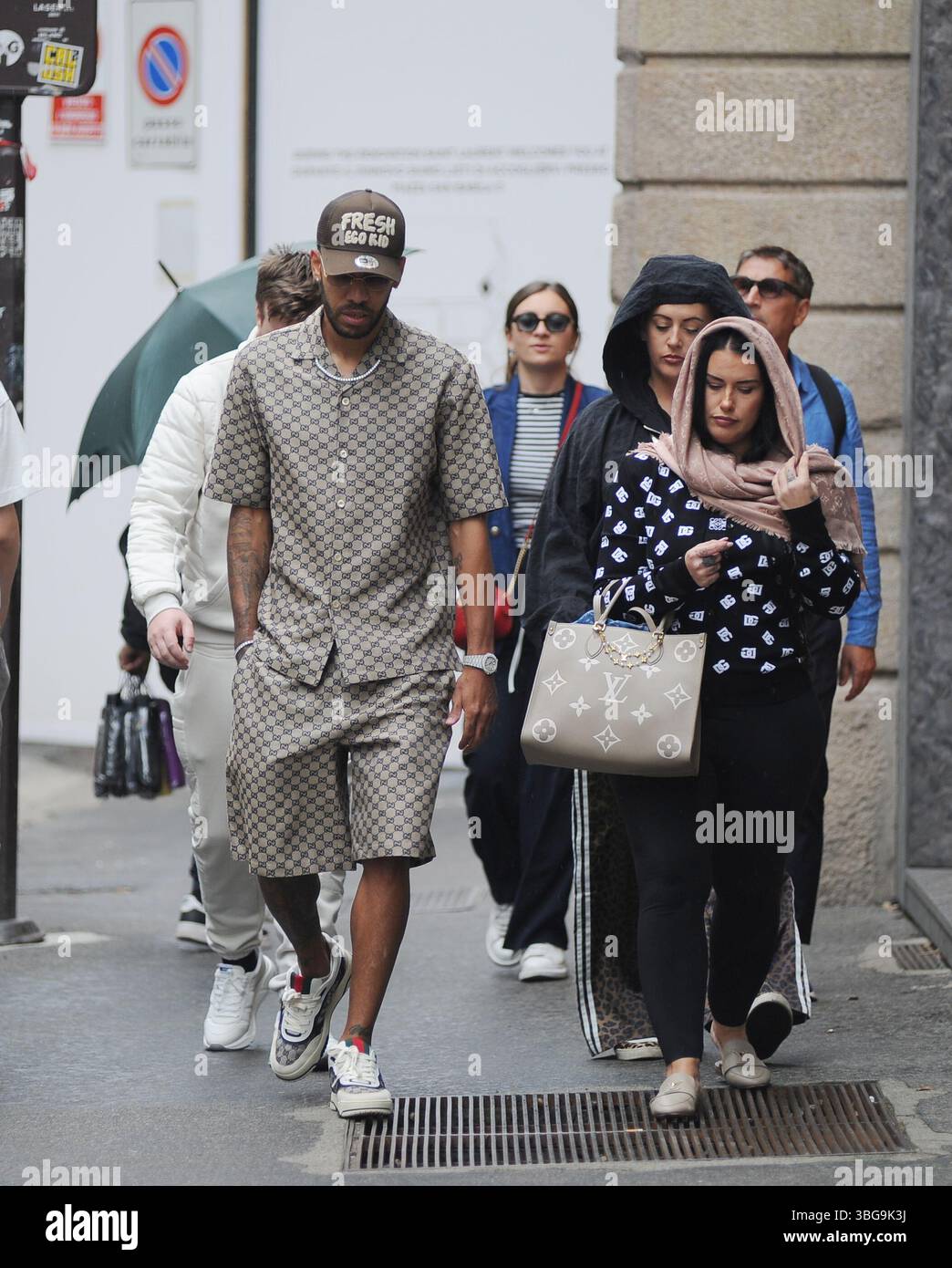 Milan, Pierre Emerick Aubameyang walks through the streets of the ...