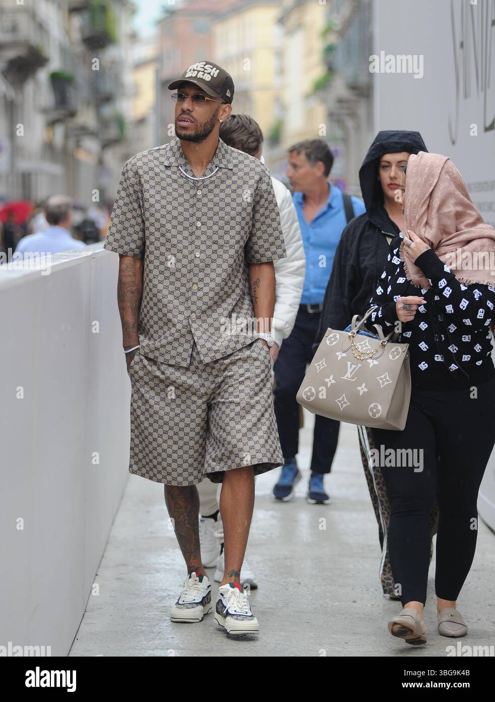 Milan, Pierre Emerick Aubameyang walks through the streets of the ...