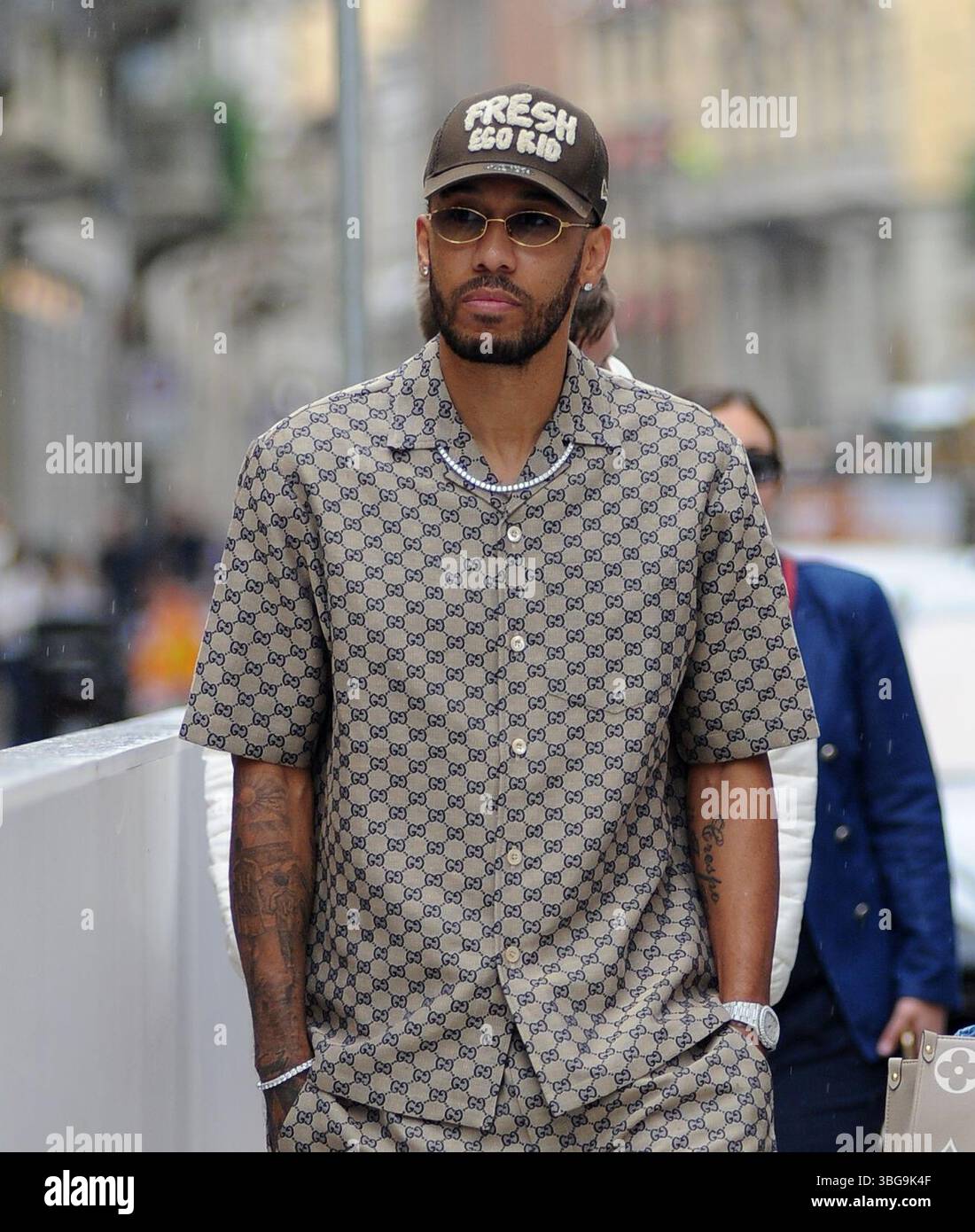 Milan, Pierre Emerick Aubameyang walks through the streets of the ...