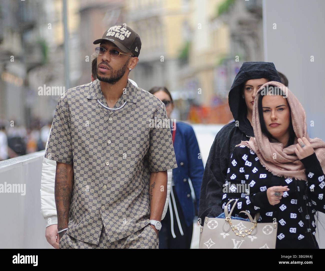 Milan, Pierre Emerick Aubameyang walks through the streets of the ...