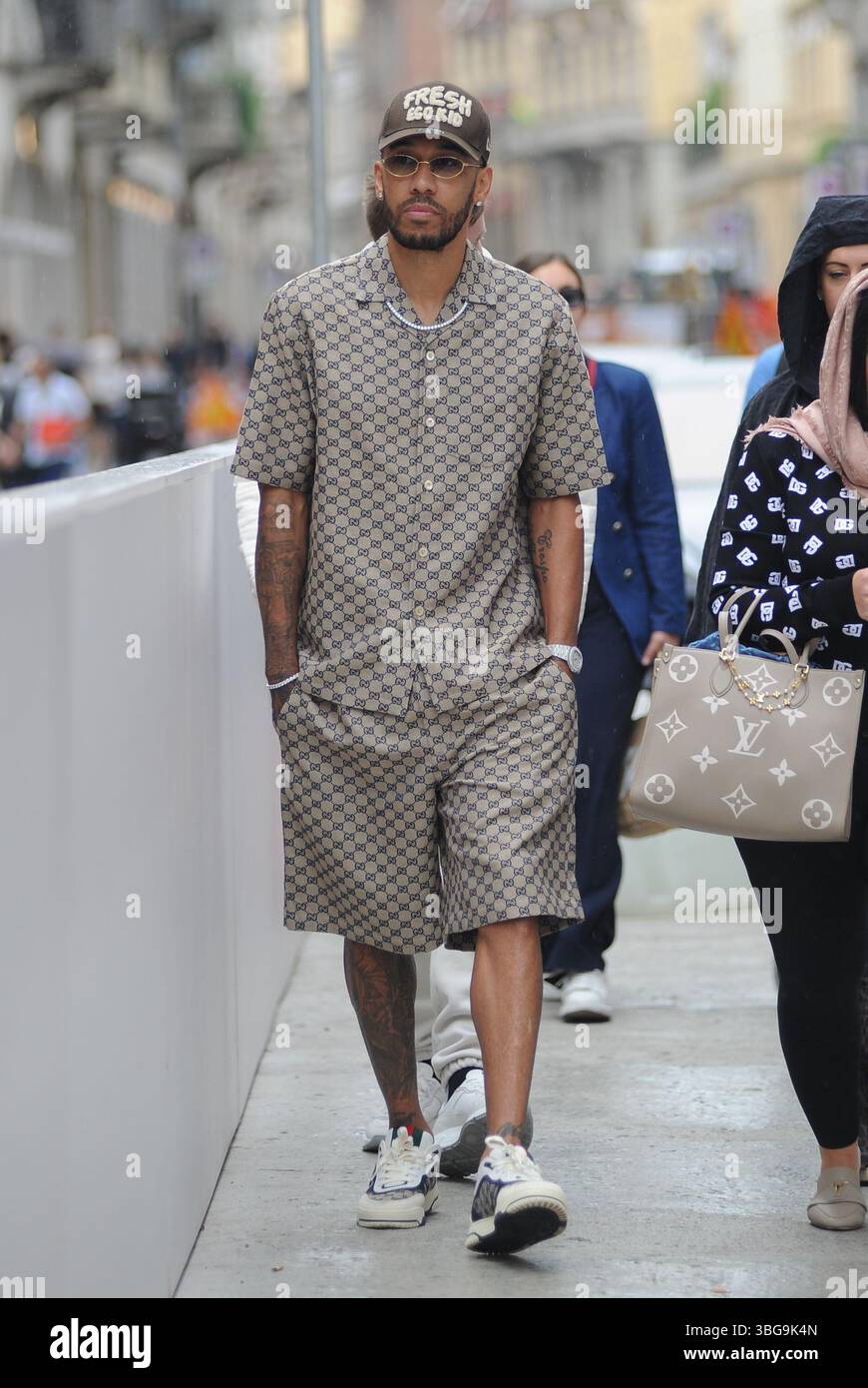 Milan, Pierre Emerick Aubameyang walks through the streets of the ...