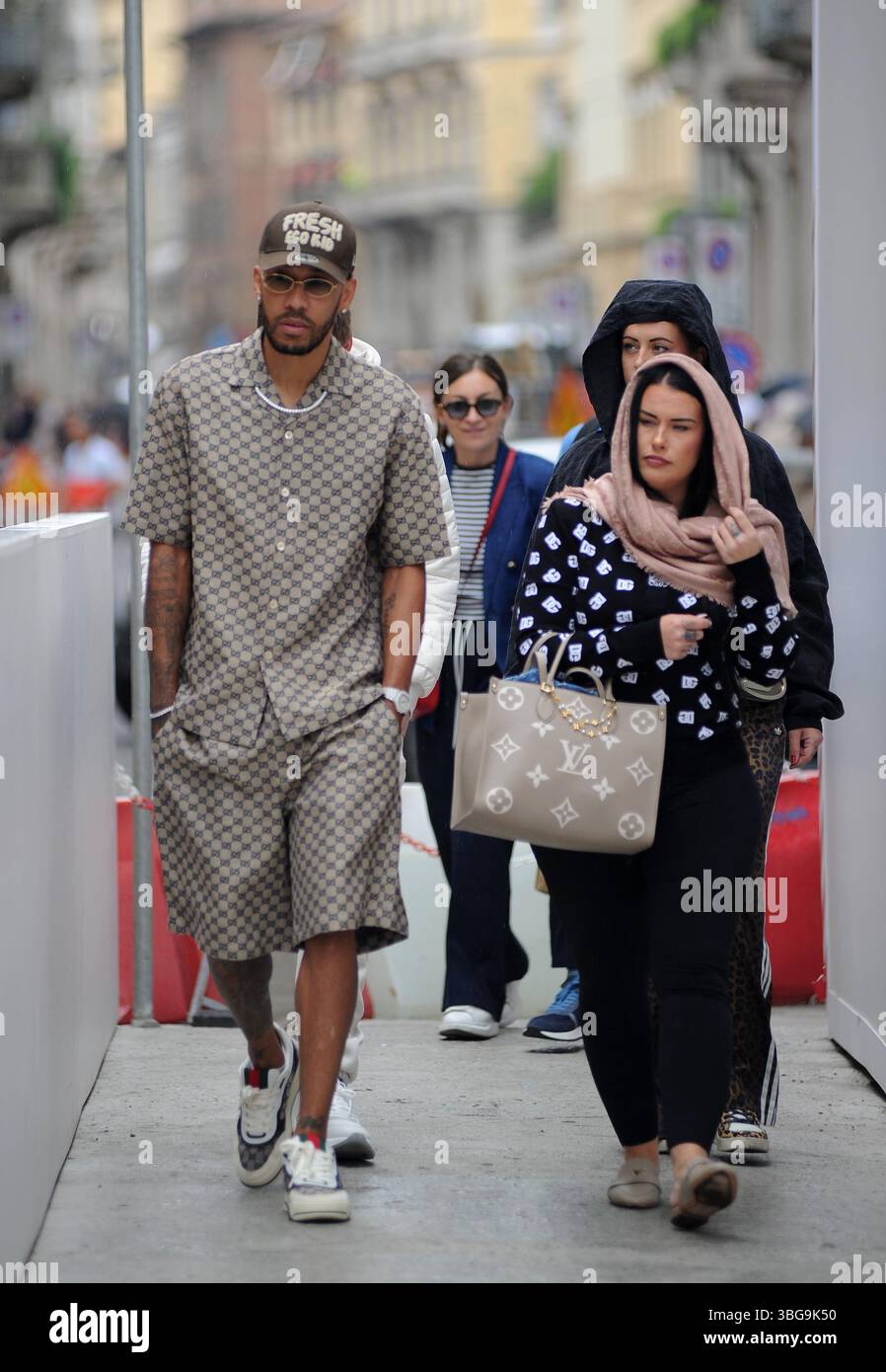 Milan, Pierre Emerick Aubameyang walks through the streets of the ...