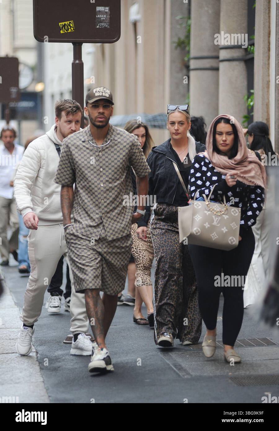 Milan, Pierre Emerick Aubameyang walks through the streets of the ...