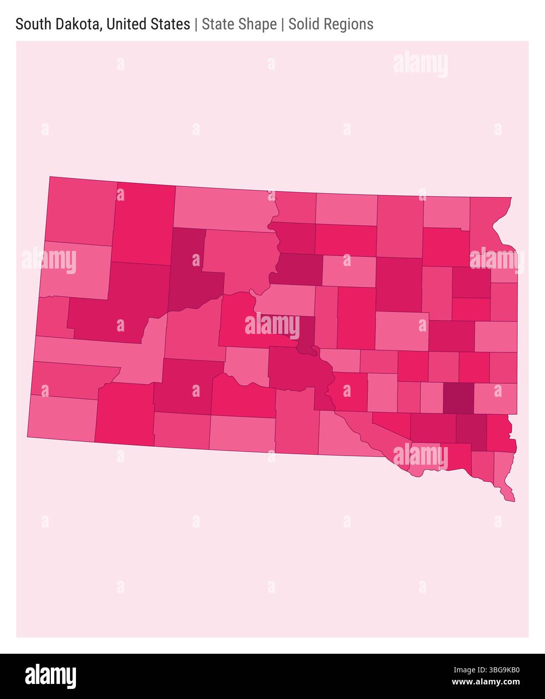 South Dakota, United States. Simple vector map. State shape. Solid ...