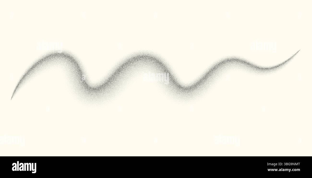 Dotwork wave pattern vector background. Black grunge noise stipple dots ...