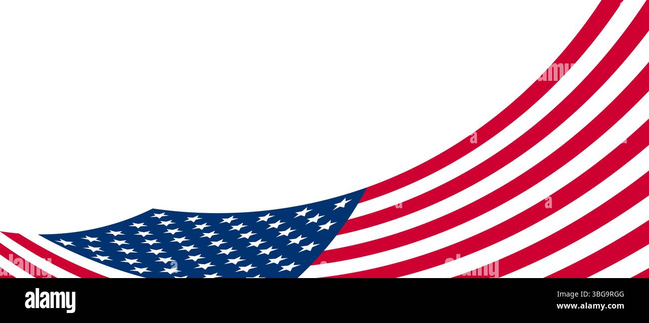 US flag background, USA flag banner isolated on white background ...