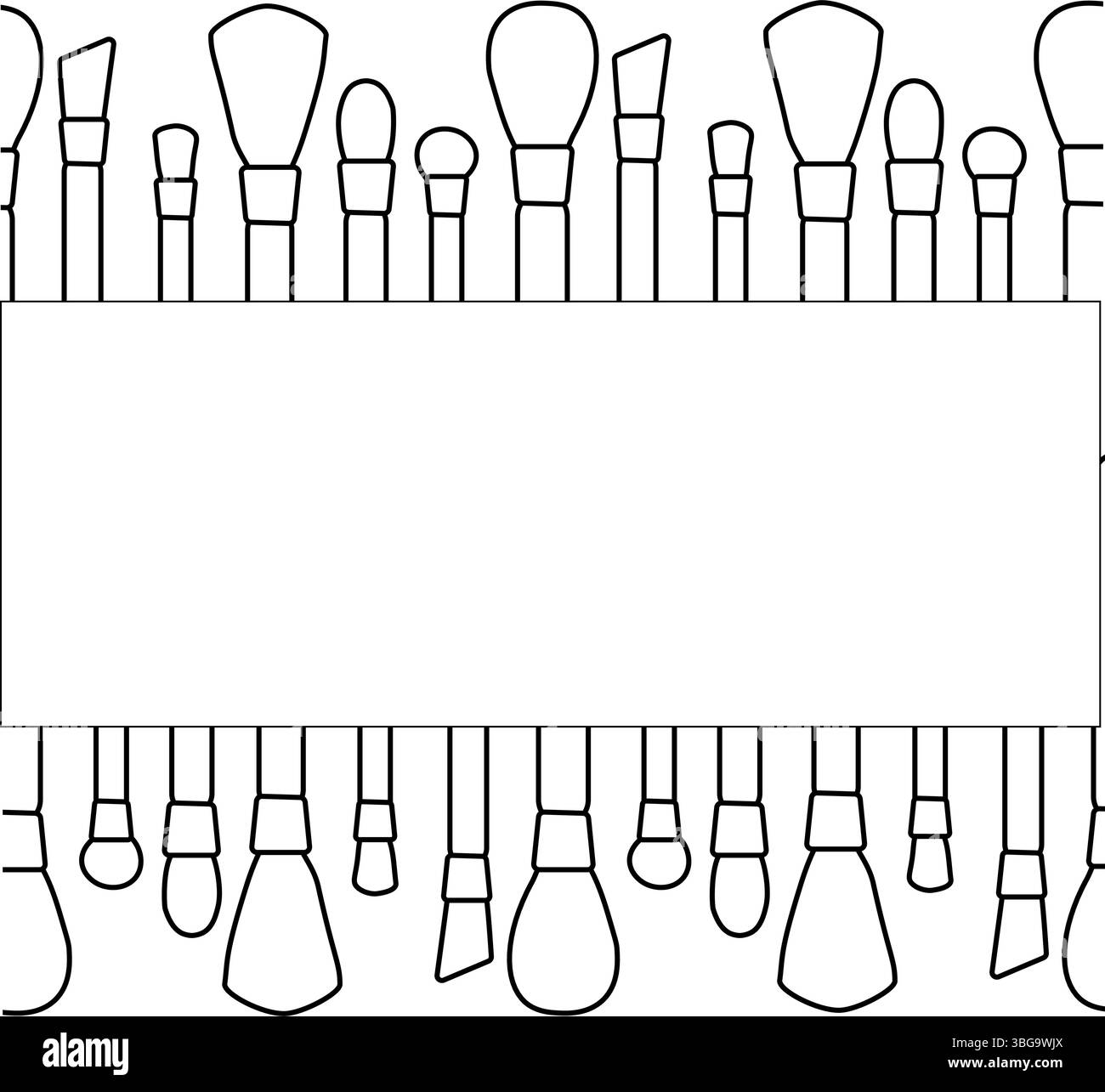 Makeup brushes Makeup tools seamless border horizontal frame template ...