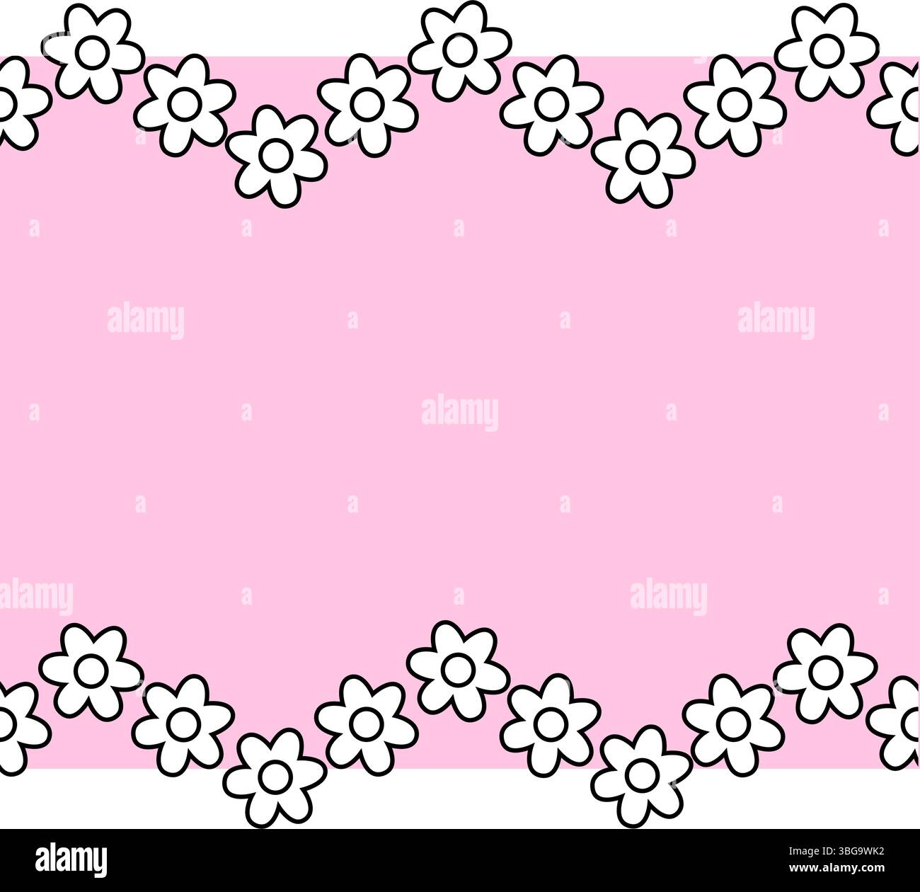 Simple flowers seamless border horizontal frame template. Vector ...