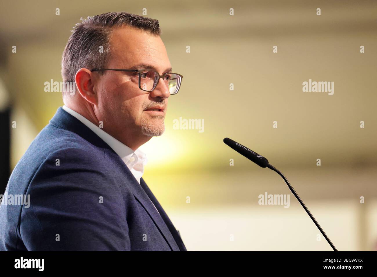 Kiel, Germany. 04th June, 2025. Oliver Burkhard, CEO of Thyssenkrupp ...