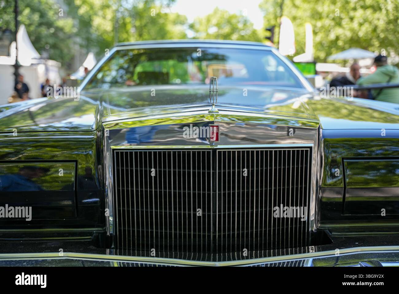Germany Berlin May 11, 2025. Lincoln Mark V, front view. Front view of ...