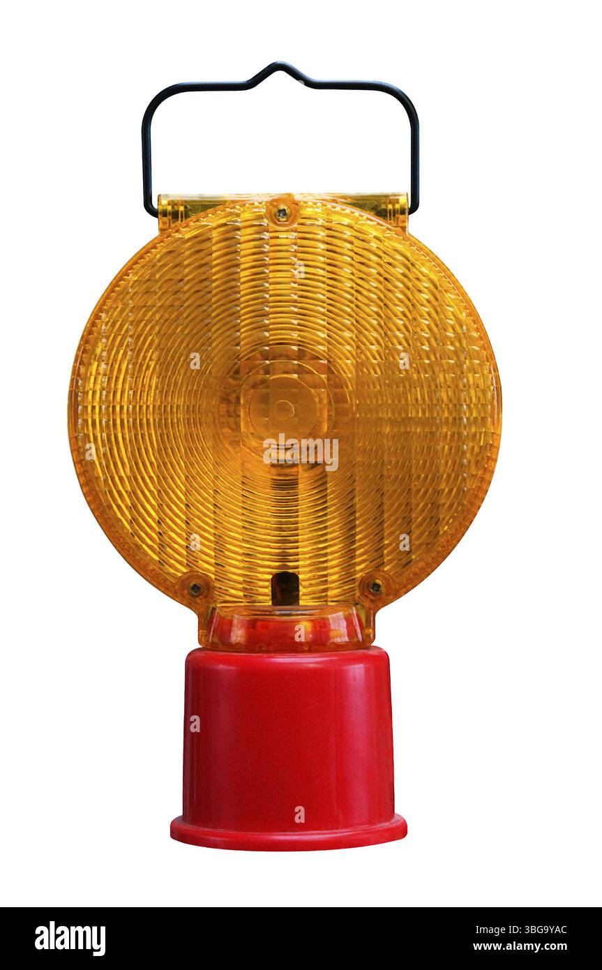 Construction site safety light against a white background Stock Photo ...