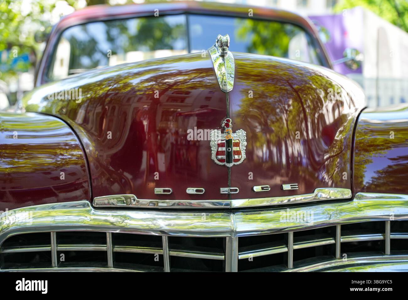 Germany Berlin May 11, 2025. Dodge, front view with crest. Front view ...