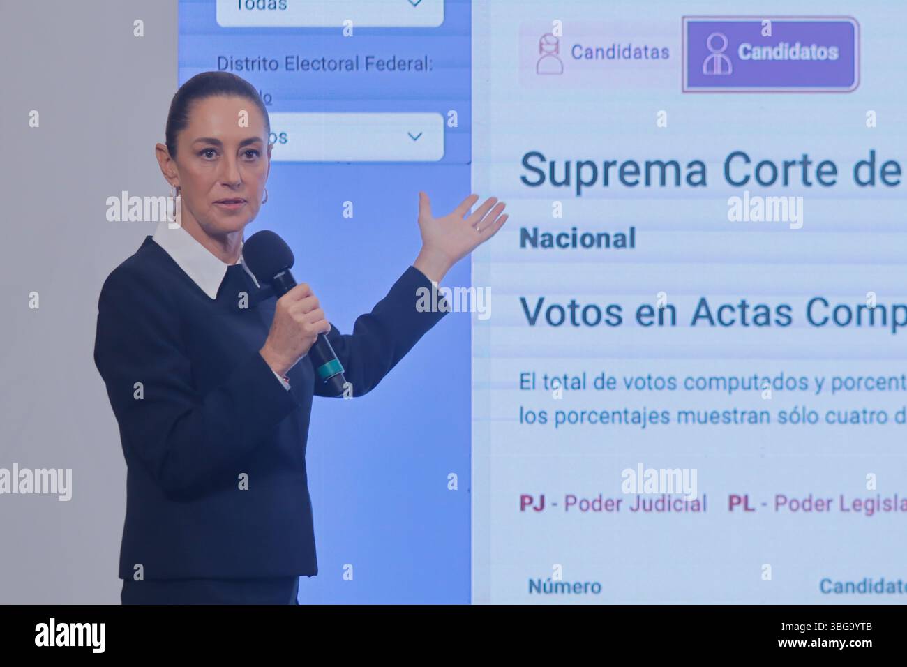 Mexico's President, Claudia Sheinbaum Pardo, speaks during a briefing ...