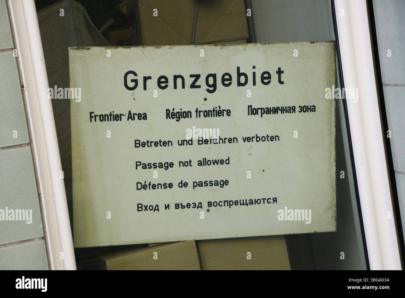 Old sign at Checkpoint Charlie in Berlin, Germany, Europe Stock Photo ...