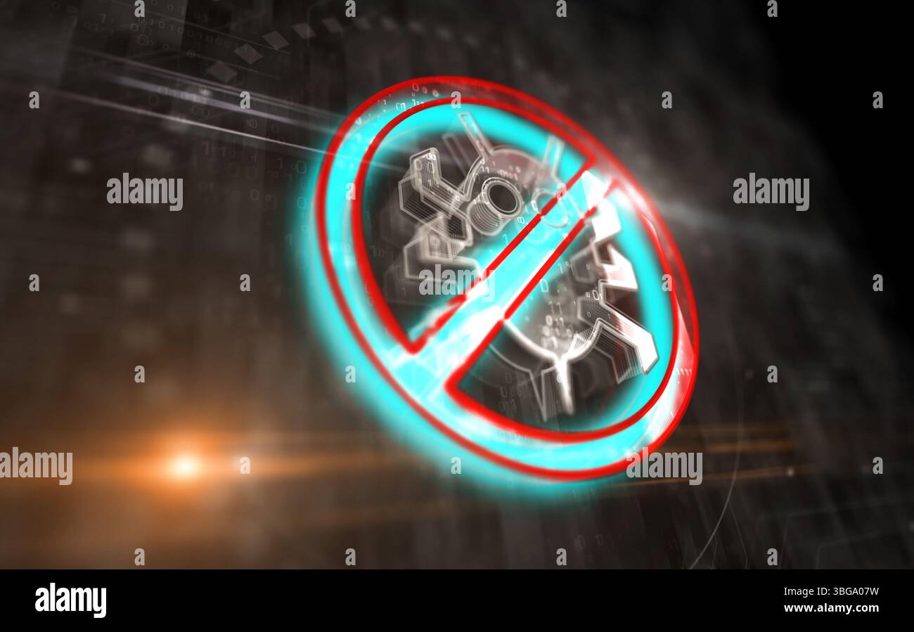 Antivirus cybersecurity warning symbol digital concept. Network, cyber ...