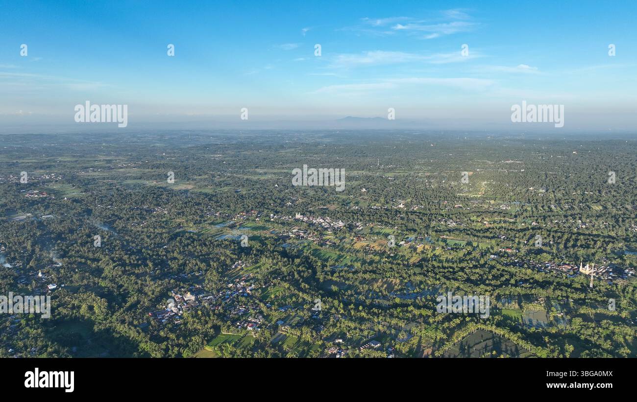 Aerial view of beautiful green rice terraces in Tetebatu, Lombok Stock ...