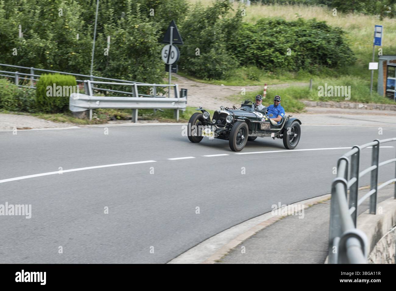 Laterally offset frontal view of the Riley Nine Racing Special with ...