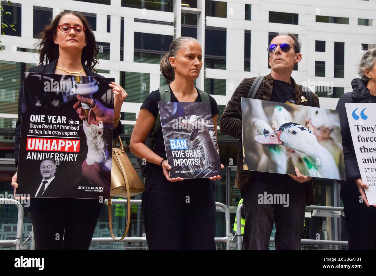 London, UK. 4th June 2025. Campaigners from the animal rights group ...