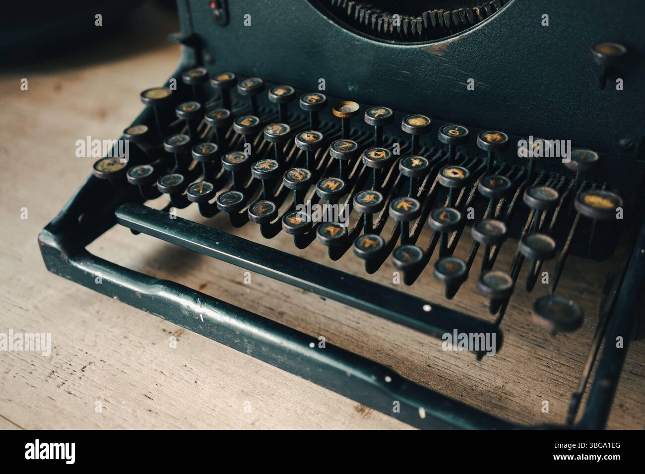 Old black typewriter close up, details of structure and material Stock ...
