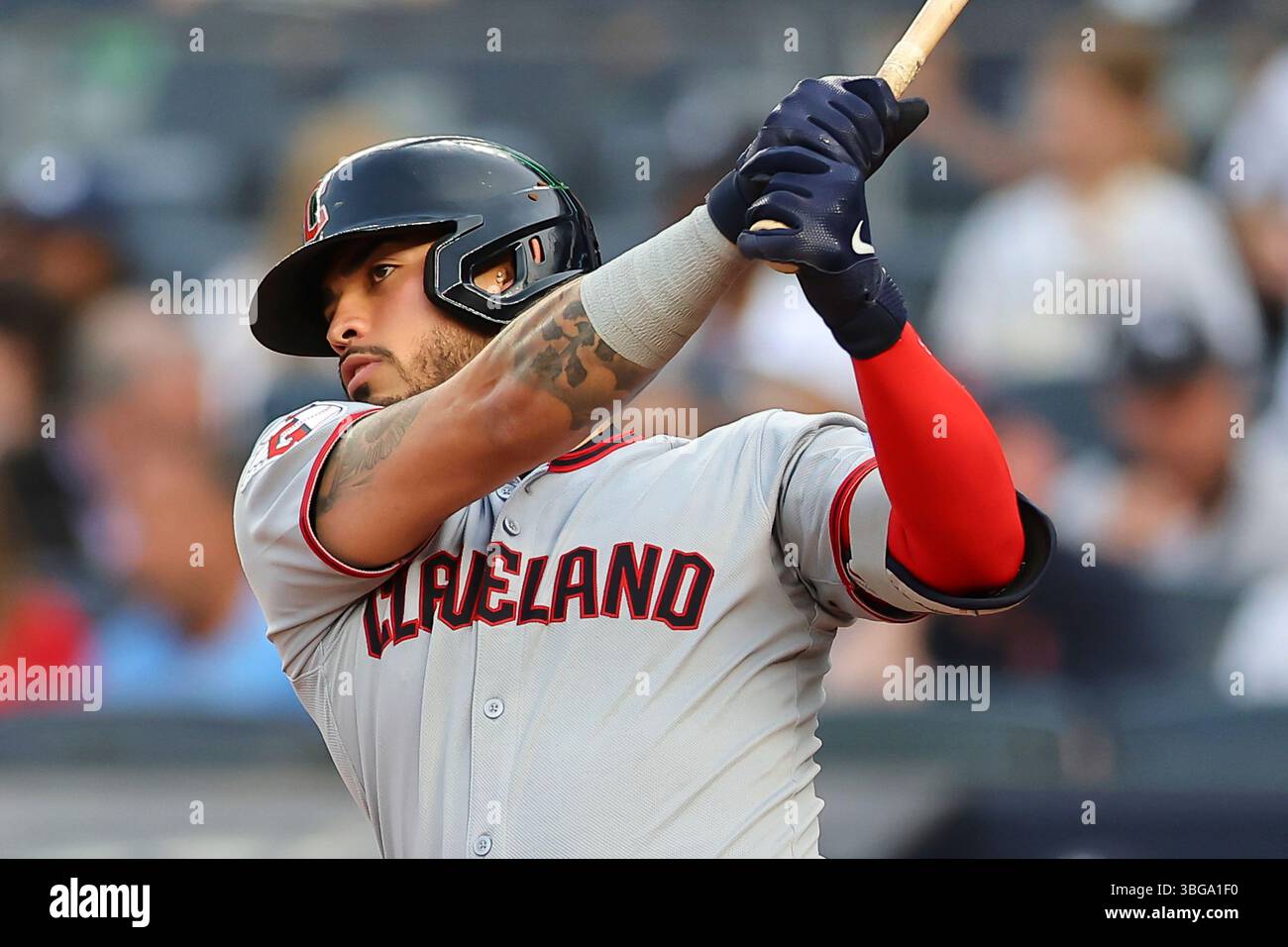 BRONX, NY - JUNE 03: Gabriel Arias #13 of the Cleveland Guardians at ...