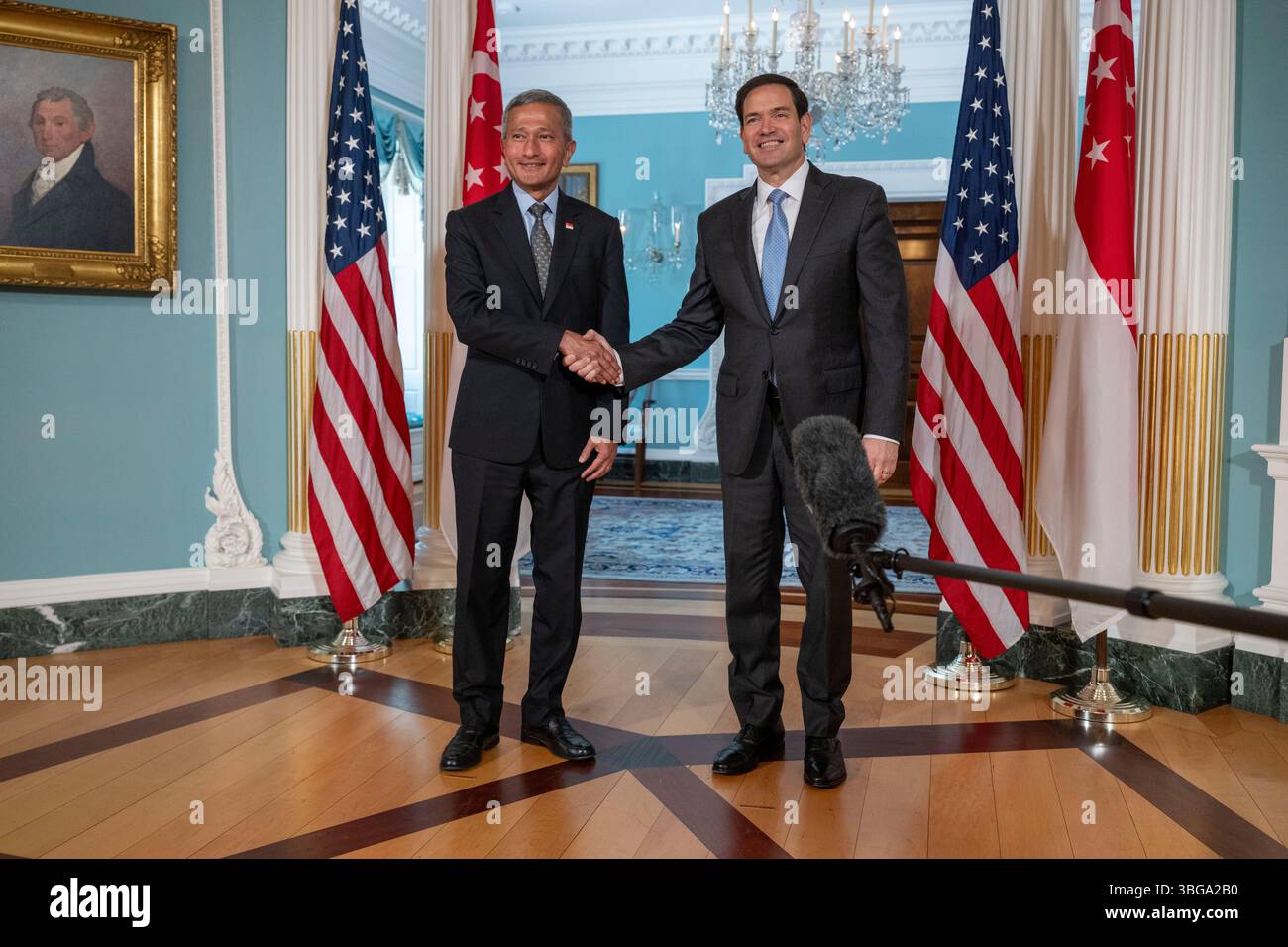 Secretary of State Marco Rubio, right, meets with Singaporean Foreign ...