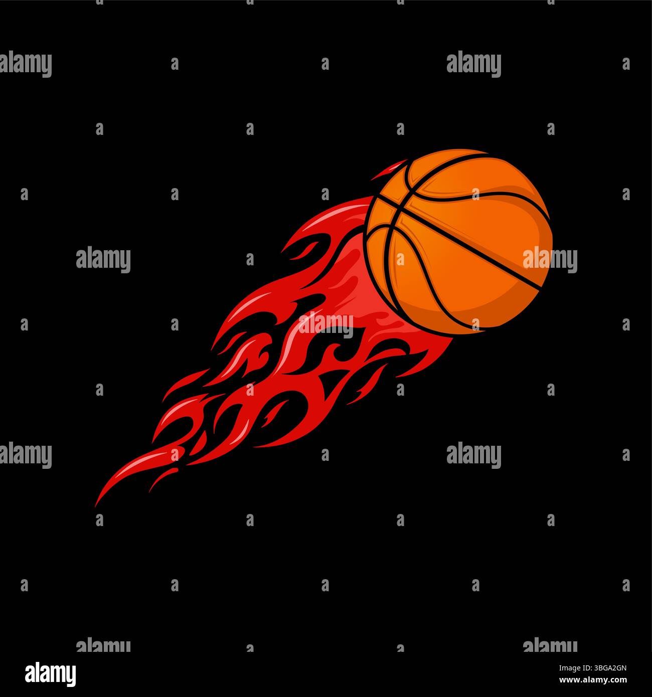 Flaming basketball ball sport illustration Stock Vector Image & Art - Alamy