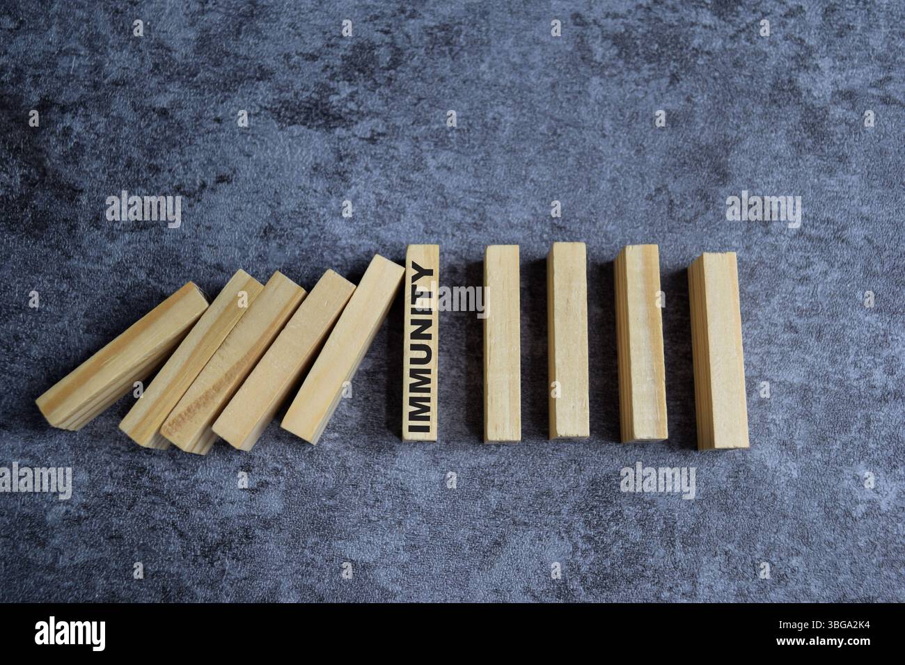 Concept of Immunity Symbol. Wooden block with words Immunity. Falling ...