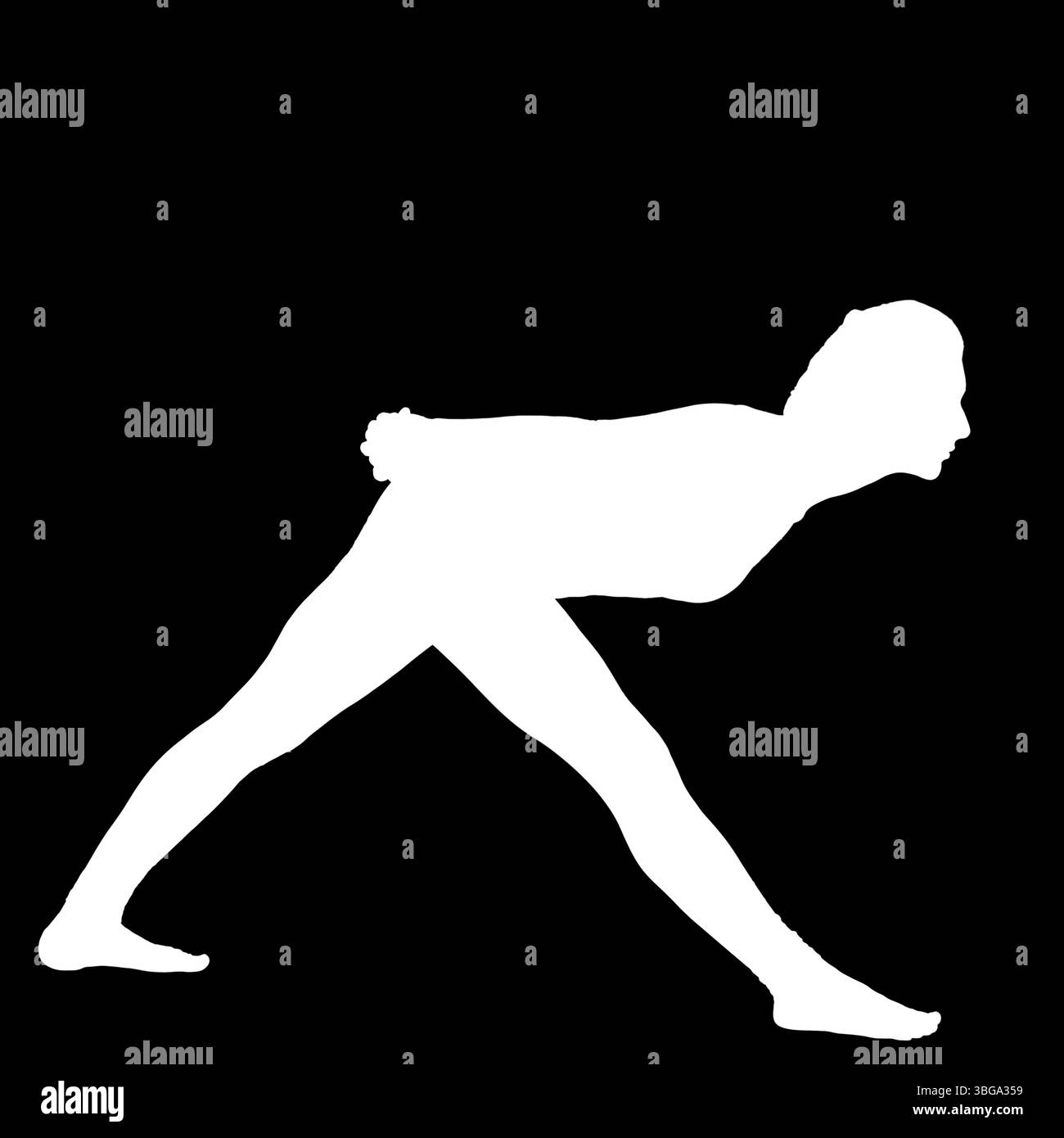 Negative silhouette of a female person doing the yoga exercise ...