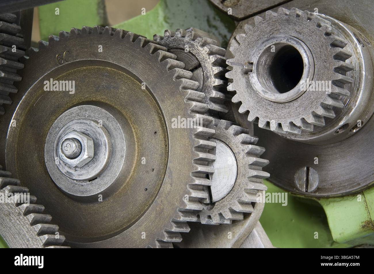Close up gearbox lathe hi-res stock photography and images - Alamy