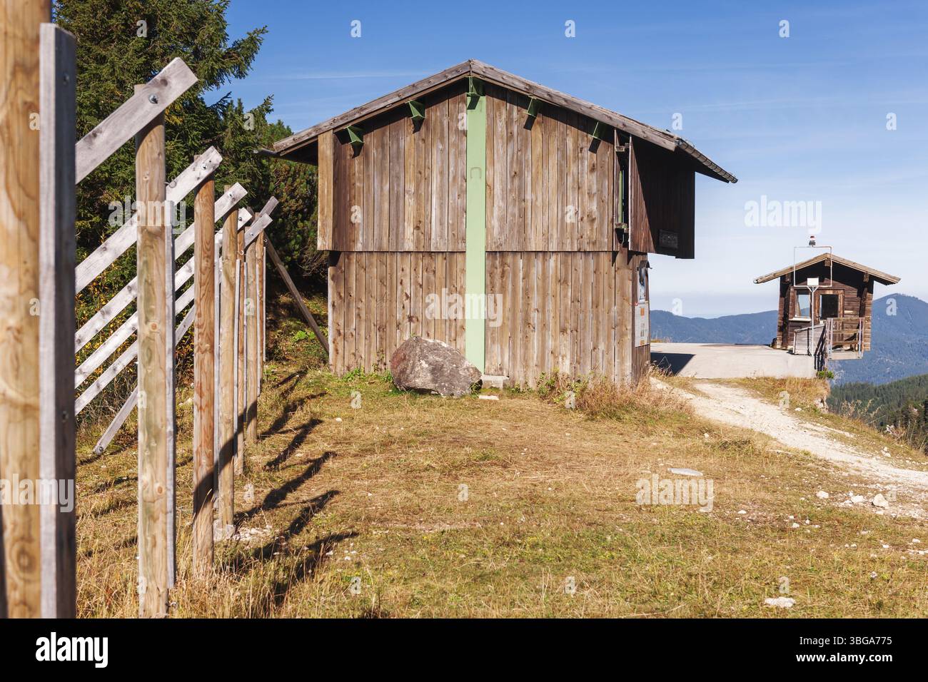 Small, unusually built weather and observation station with adjoining ...