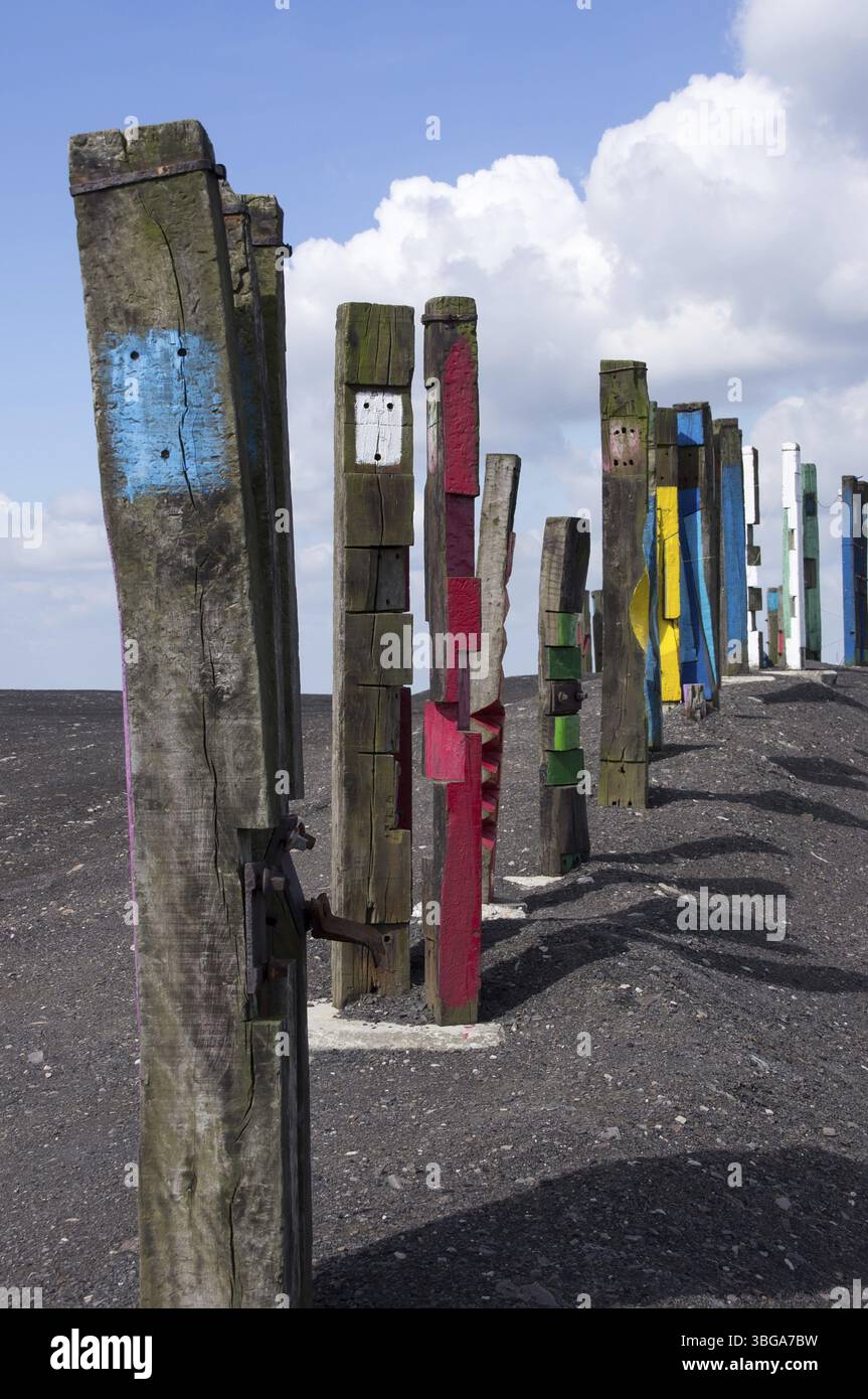 Totems at the mining dump Haniel, Bottrop, Germany, Europe Stock Photo ...