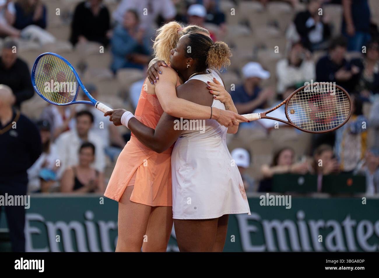 PARIS, FRANCE - JUNE 2: Taylor Townsend of USA, Katerina Siniakova of ...