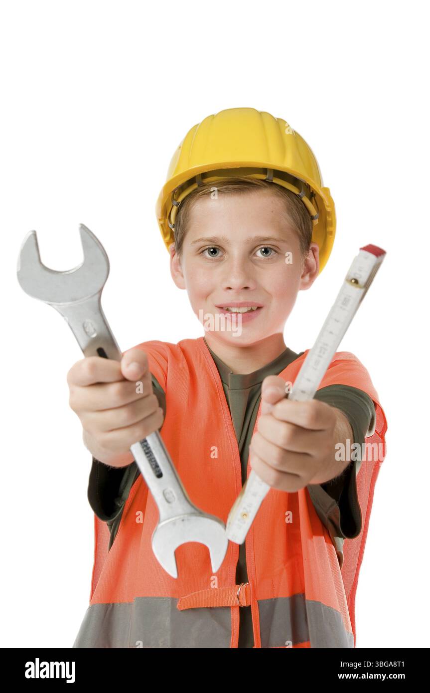 Frontal upper body view of a 13-year-old male teenager wearing a yellow ...