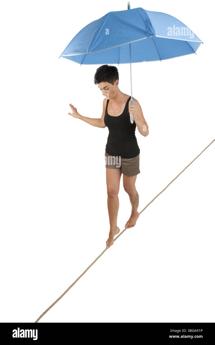 Woman short brown hair blue Cut Out Stock Images & Pictures - Alamy