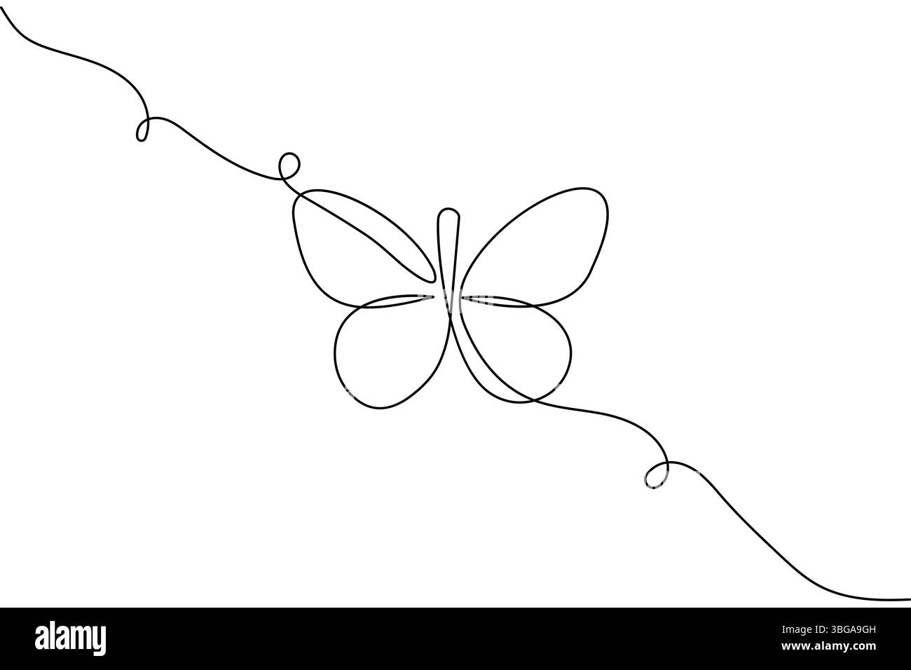 Butterfly continuous one line drawing minimalist unique vector ...
