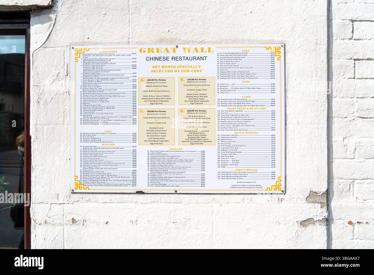Chinese food restaurant menu hi-res stock photography and images - Alamy