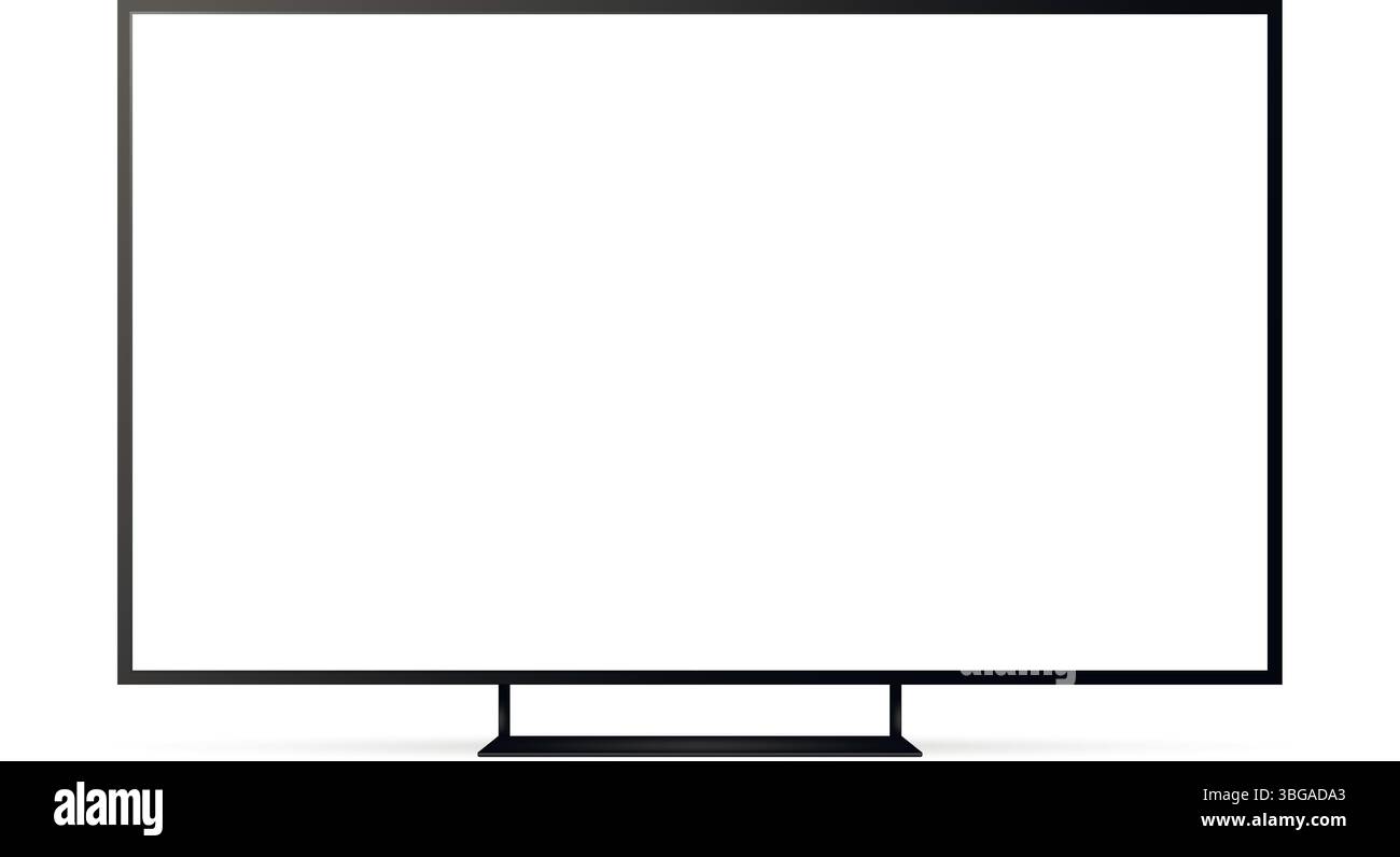 Realistic tv screen. Smart tv mockup. Blank television template. Vector ...