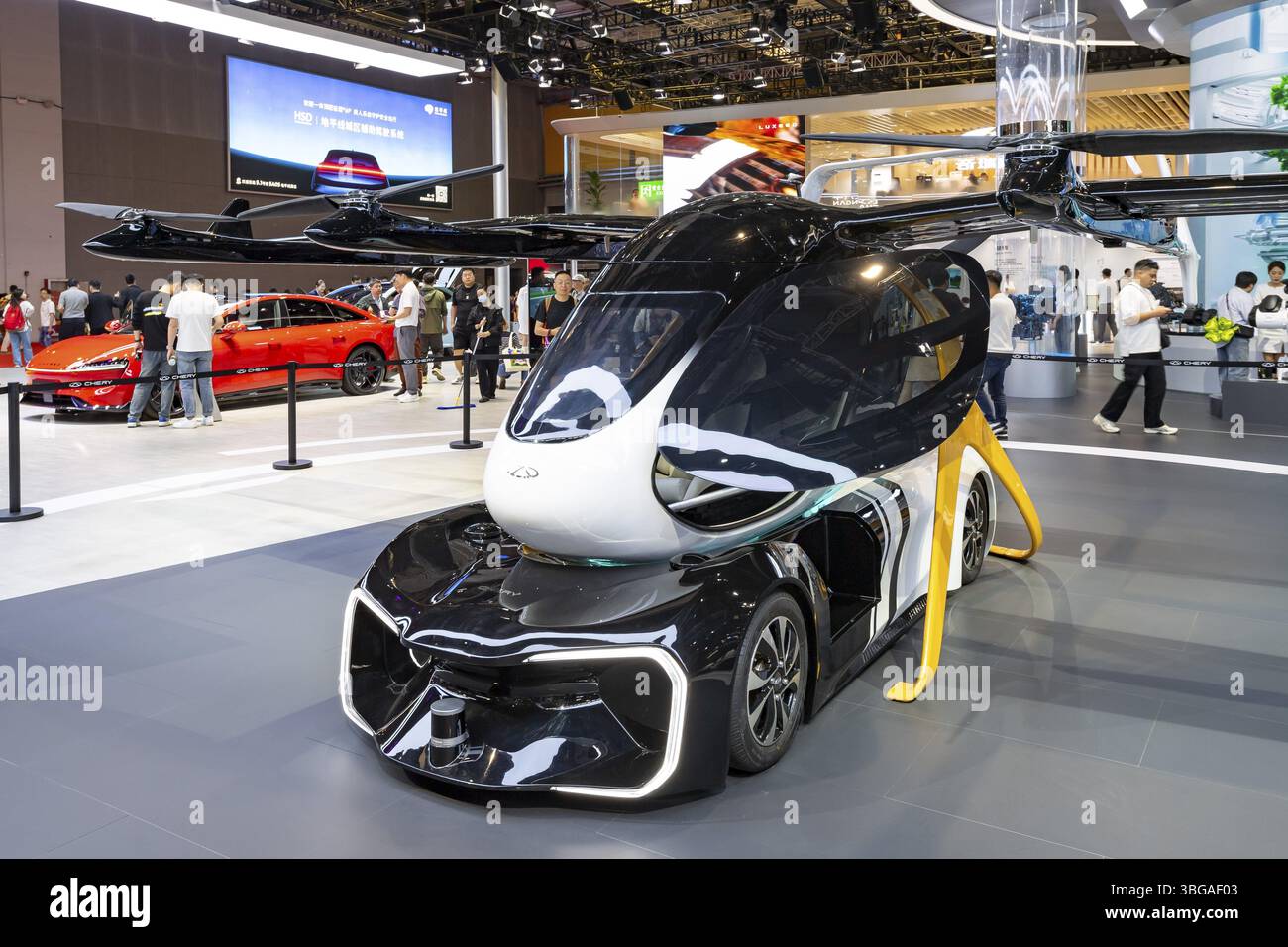 Electric gyrocopter, helicopter, Chery brand, Chinese, Shanghai motor ...