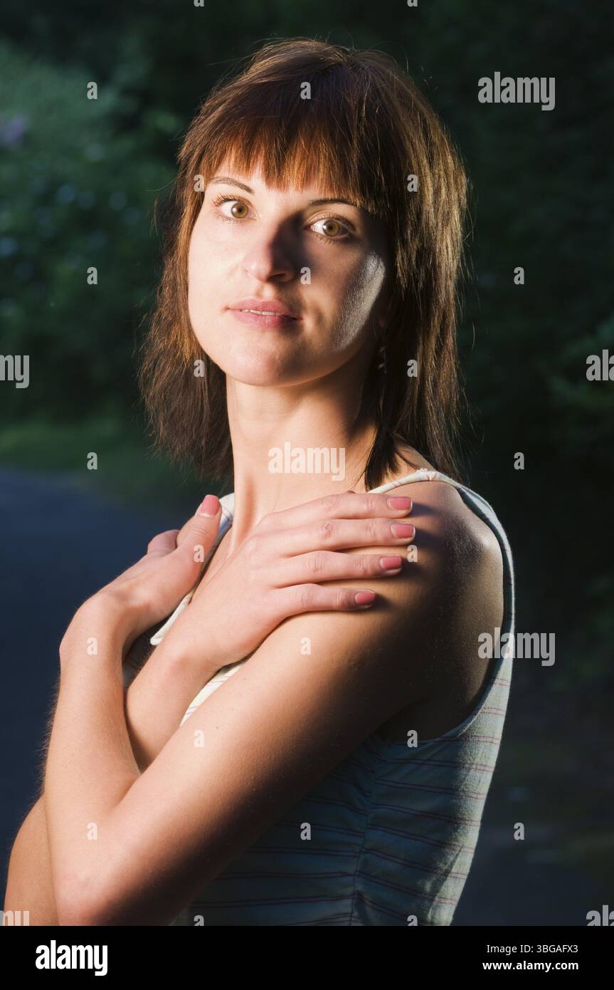 Upper chest shoulder woman hi-res stock photography and images - Alamy