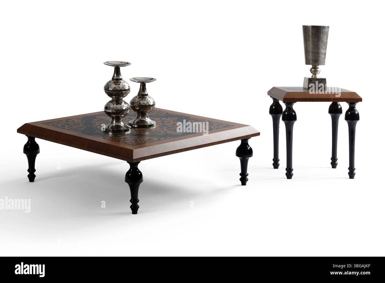 classic coffee table isolated on white background Stock Photo - Alamy
